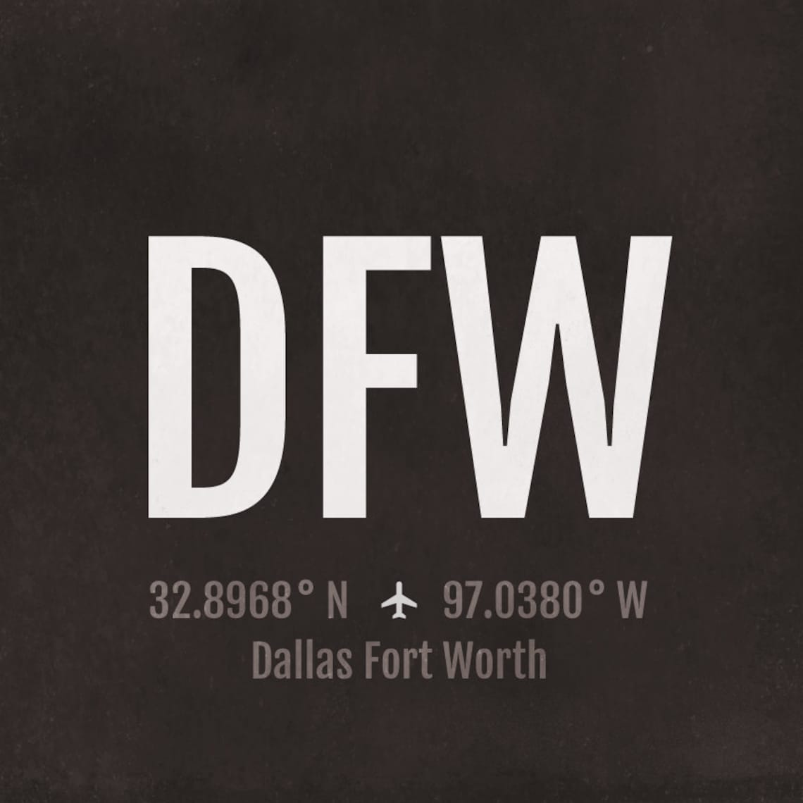 Dallas Fort Worth Airport Code Print DFW Aviation Art | Etsy