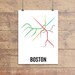 Boston Subway Map Print Boston T Transit Map Poster, Boyfriend Gift ...