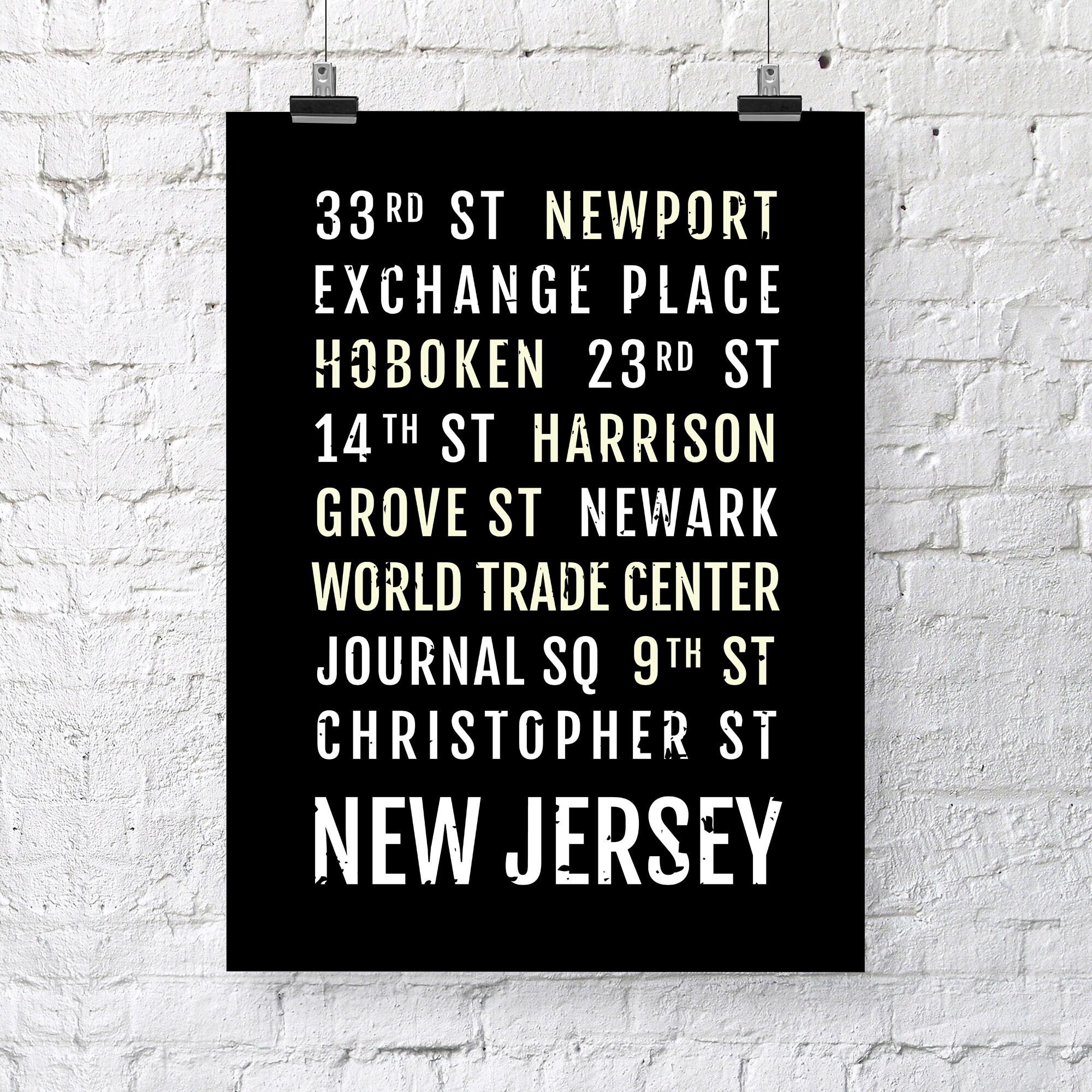New Jersey Print NJ Path Stations Subway Poster Boyfriend | Etsy
