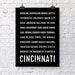 Cincinnati Print Cincinnati Subway Sign Poster Ohio Wall - Etsy