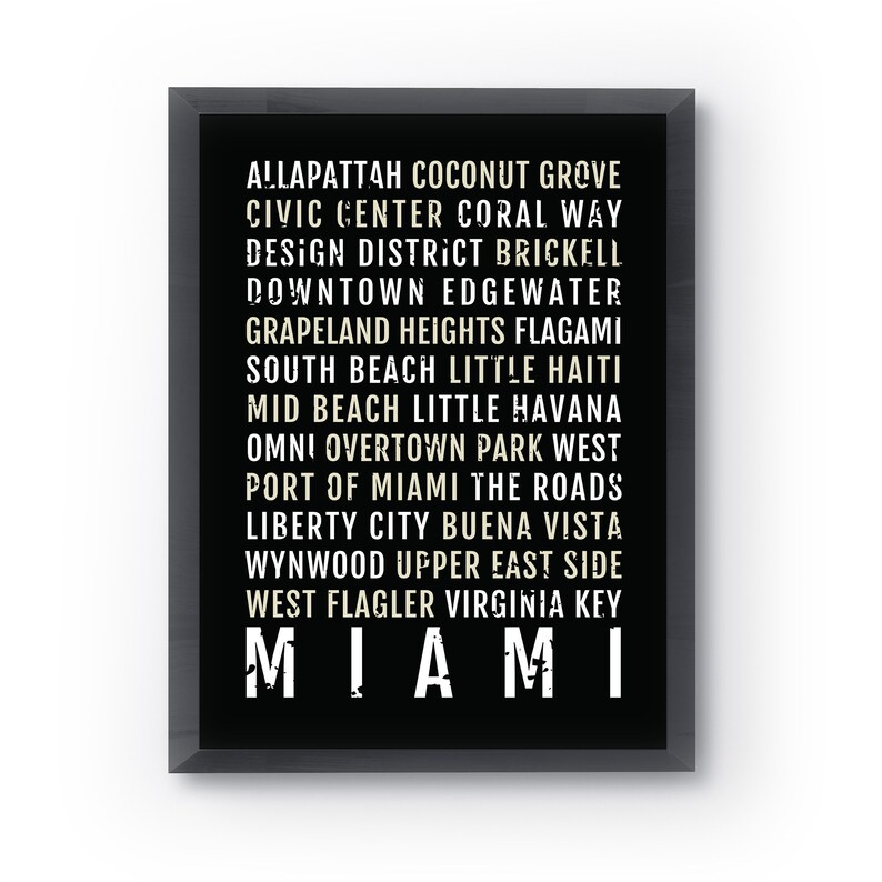 Miami Print Miami Subway Sign Poster Florida Wall Art | Etsy