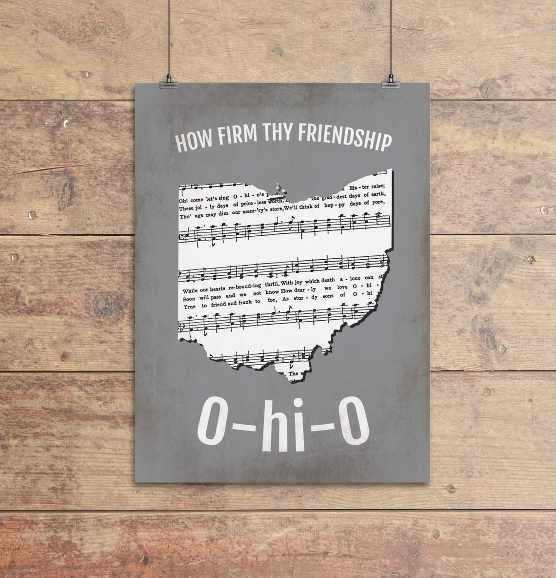 Ohio State Print Map Unique Ohio Poster College Graduation | Etsy