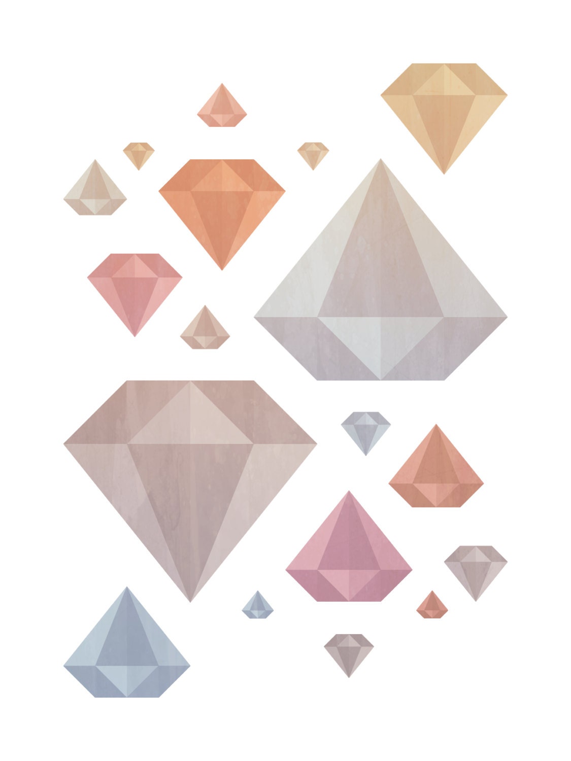 Scandinavian Modern Print Diamond Print Geometric Art | Etsy