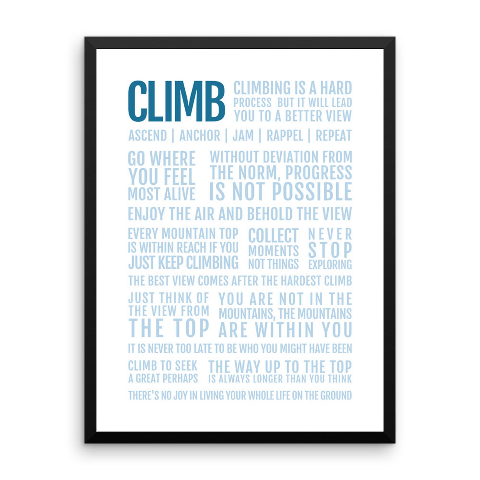 Mountain Climbing Manifesto Print Climber Gift for Men or Women ...