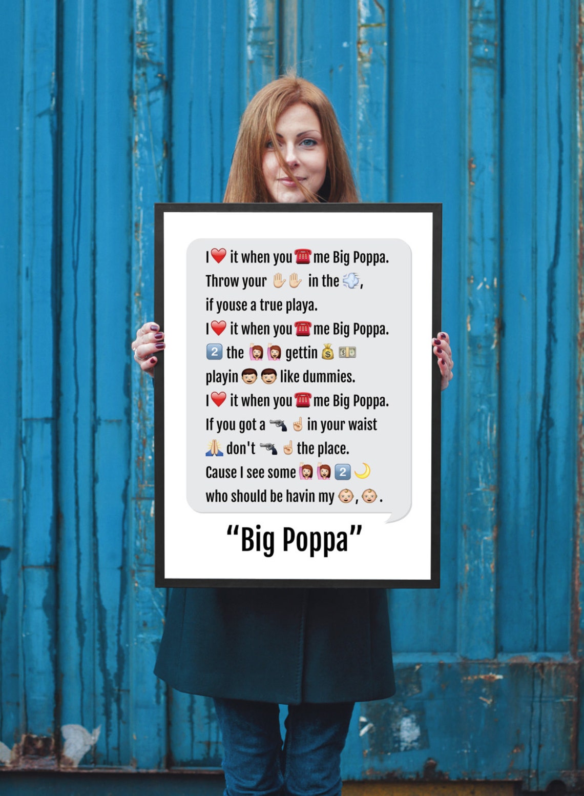 Notorious BIG Print Emoji Art Big Poppa Rap Lyrics Hip Hop | Etsy