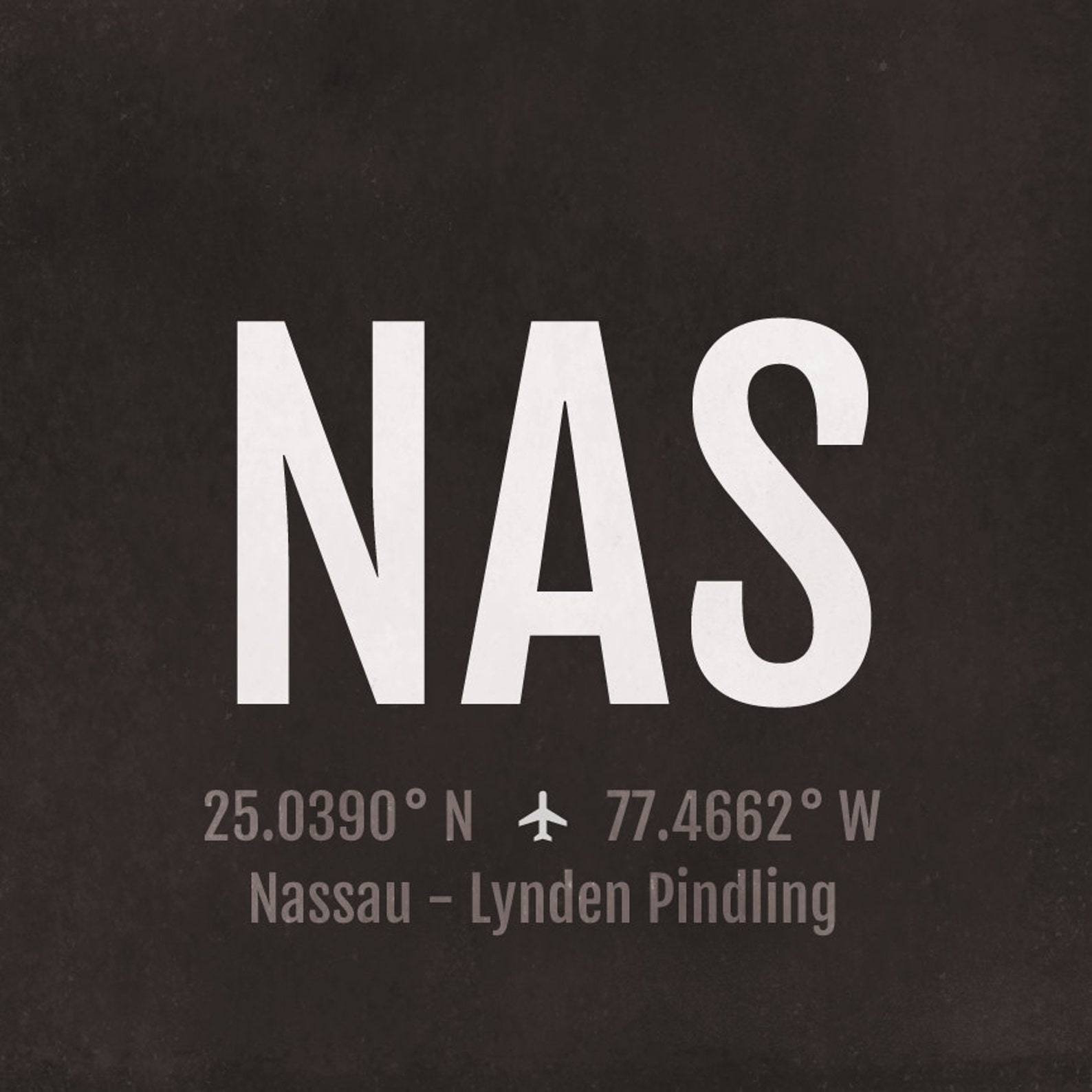 Nassau Airport Code Print NAS Aviation Art Bahamas - Etsy