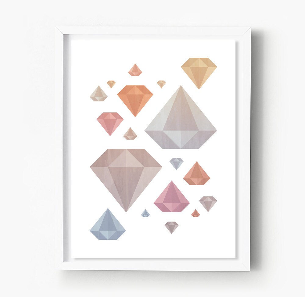 Scandinavian Modern Print Diamond Print Geometric Art | Etsy