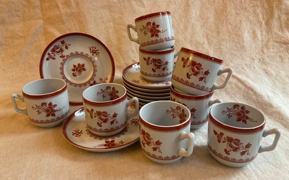 Spode Gloucester Red Demitasse Set - Etsy