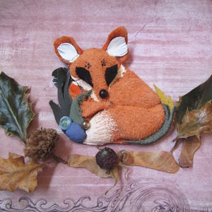 Fox Brooch Leather, Red Fox Brooch, Orage Fox Brooch Leather, Mother's ...