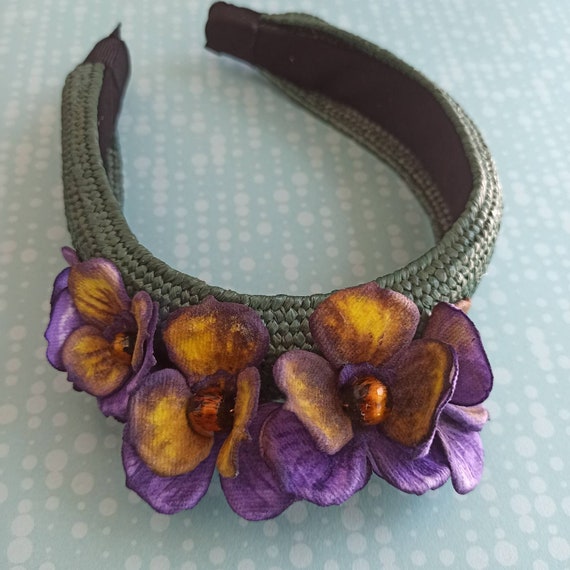 Velvet Flowers Violet Headband Violet Flowers Headband - Etsy