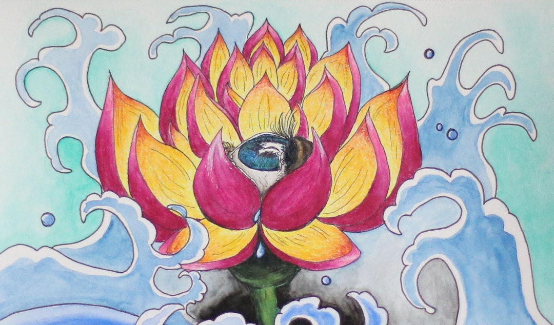 Eye of the Lotus Limited Art Print Unique Wall Decor for the Flower ...