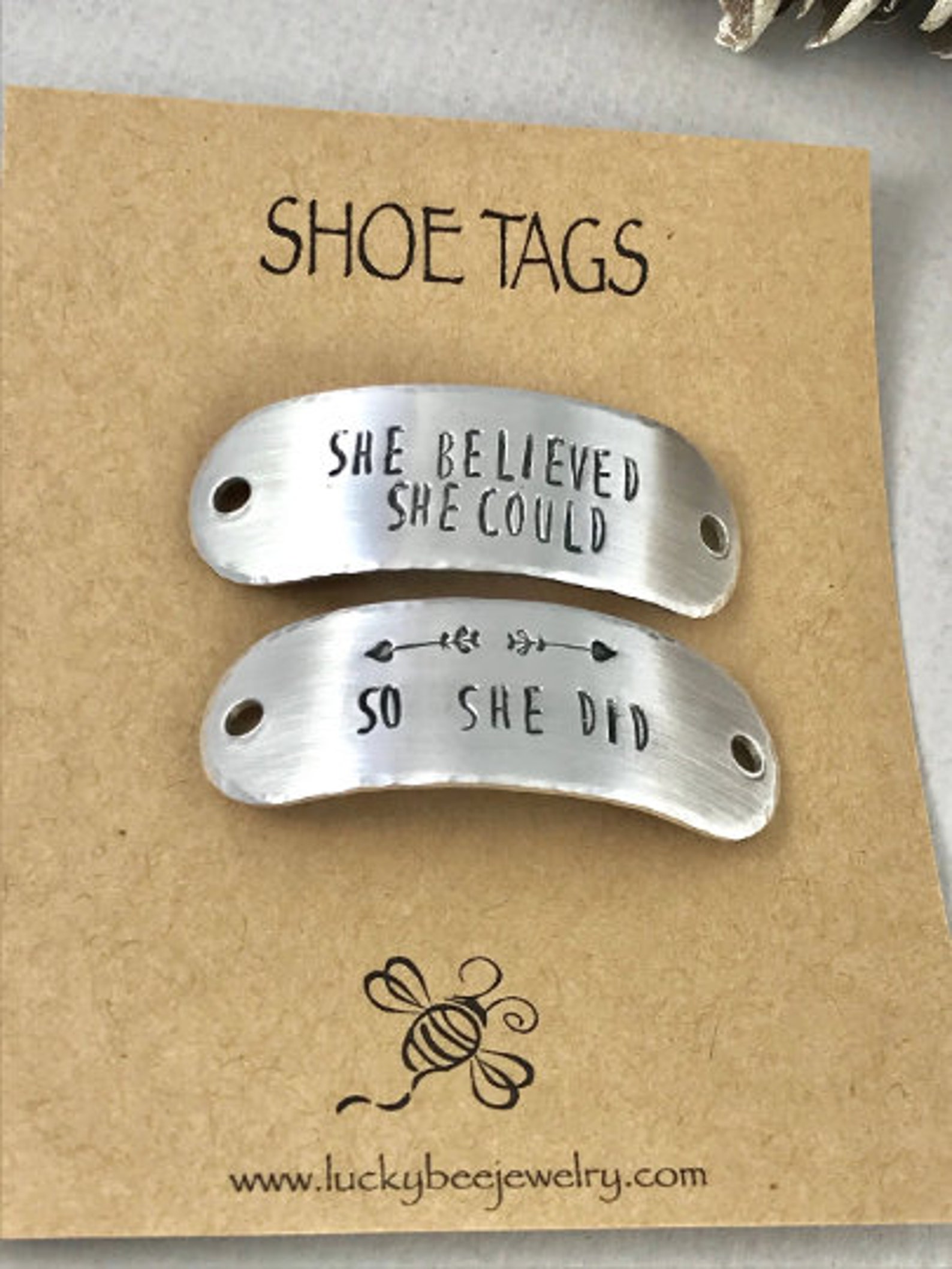 Personalized Shoe Tags Hand Stamped Shoe Tag Marathon | Etsy