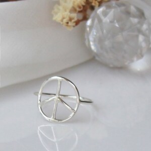 Peace Sign Stacking Ring, Peace Ring, Statement Ring, Gift for Her - Etsy