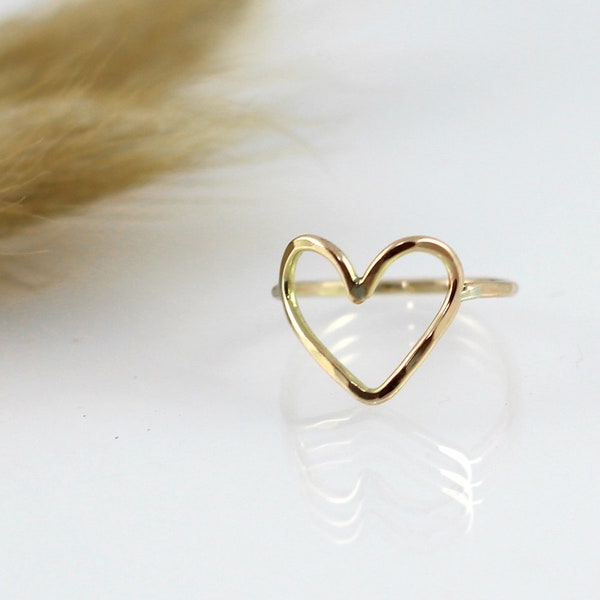 Open Heart Ring - Etsy