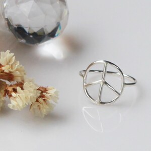 Peace Sign Stacking Ring, Peace Ring, Statement Ring, Gift for Her - Etsy