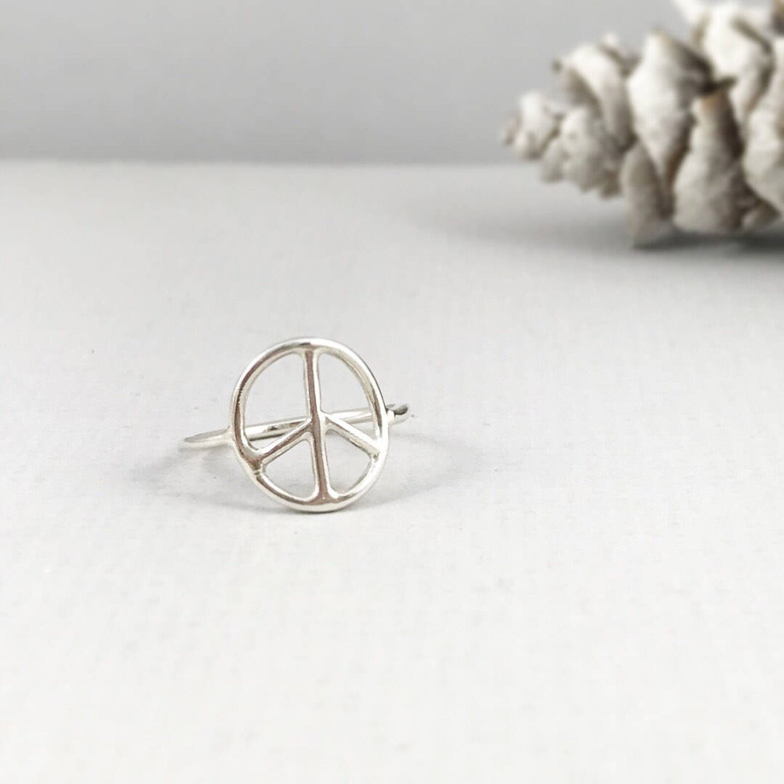 Peace Sign Stacking Ring Peace Ring Statement Ring Gift for | Etsy
