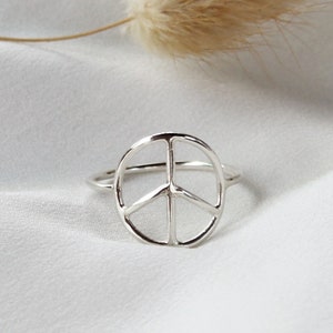 Peace Sign Stacking Ring, Peace Ring, Statement Ring, Gift for Her - Etsy