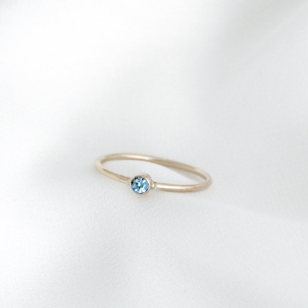 March Birthstone Ring - Etsy