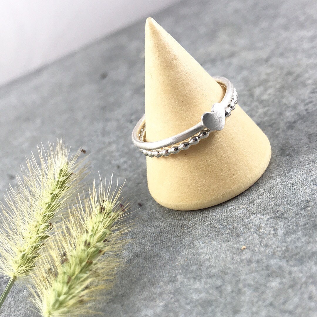 Heart Ring Stacking Ring Minimalist Ring Love Ring - Etsy