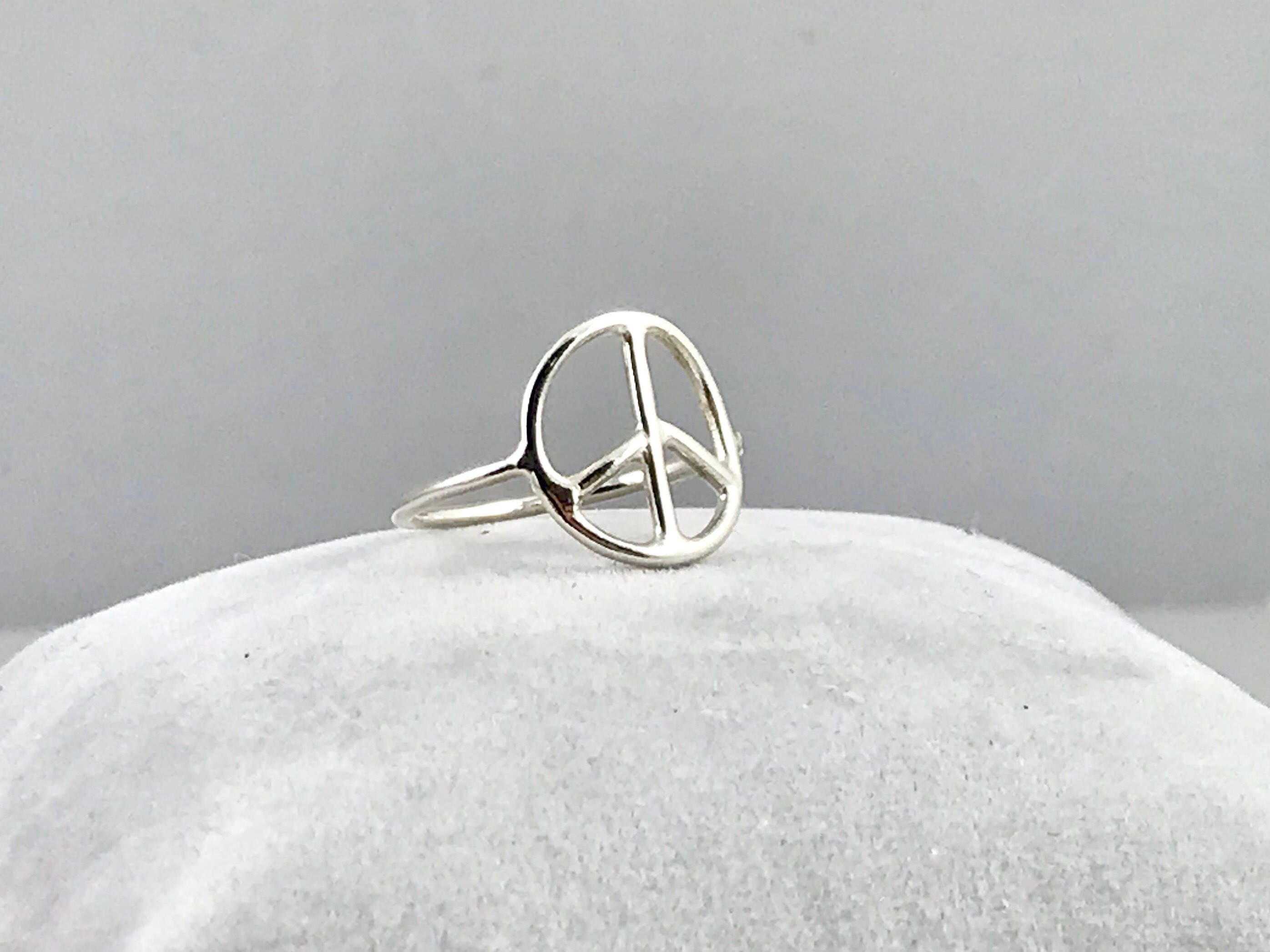 Peace Sign Stacking Ring Peace Ring Statement Ring Gift for - Etsy