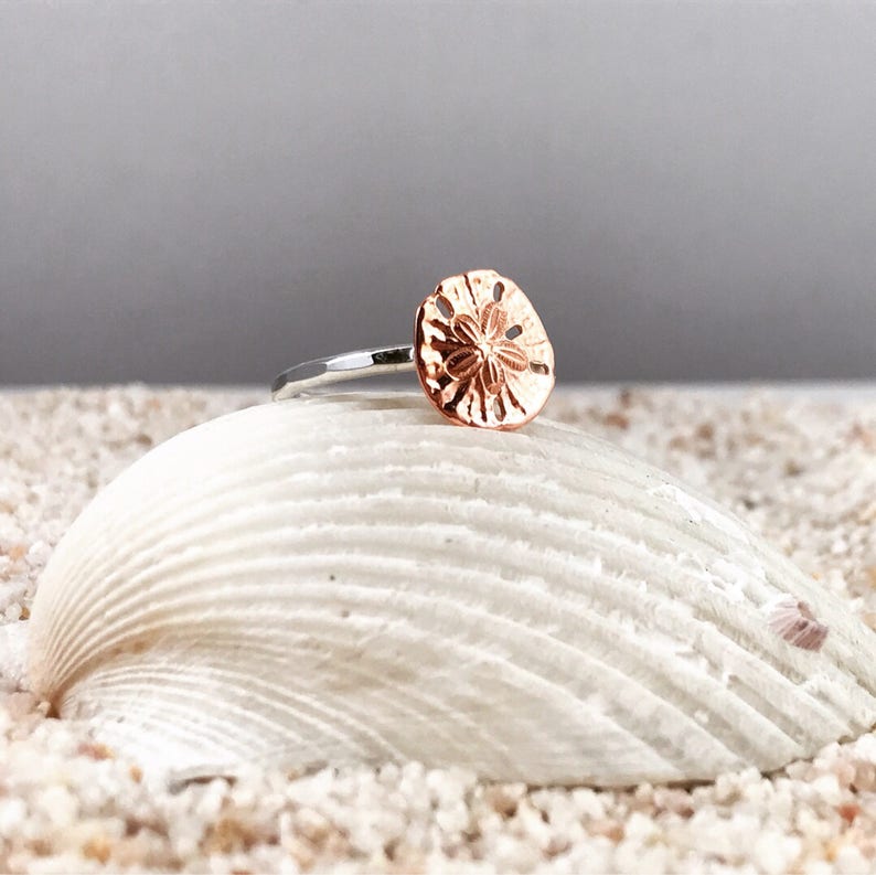 Sand Dollar Ring Stacking Ring Beach Ring Nautical Ring | Etsy