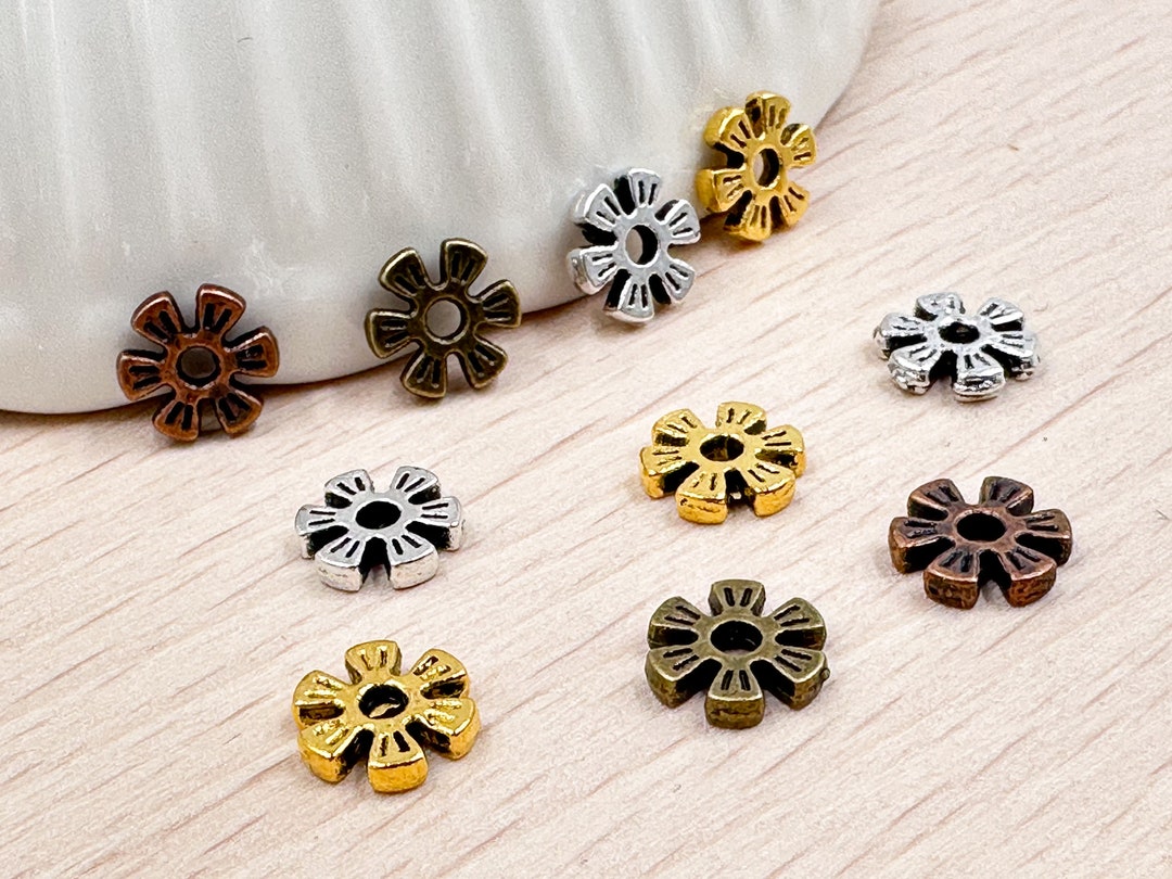 Flower Spacers 8mm Hole 1.5mm,silver Gold Cooper Bronze Flowers Spacers ...