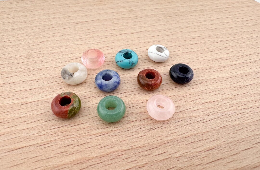 2x Natural Stone Abacus Shape Beads 10x5mm for Making Jewelry Earrings ...