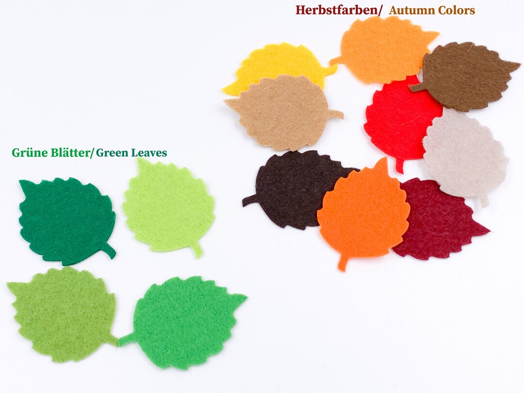 Felt Green/ Autumn Leaves, DIY Appliques for Sewing Kids and Craft ...