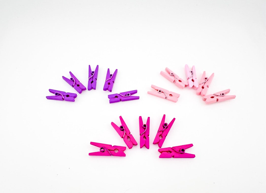 40 Mini Clothespins (2.5cm) II, Mini Clothes Pegs, Wooden Pegs ...