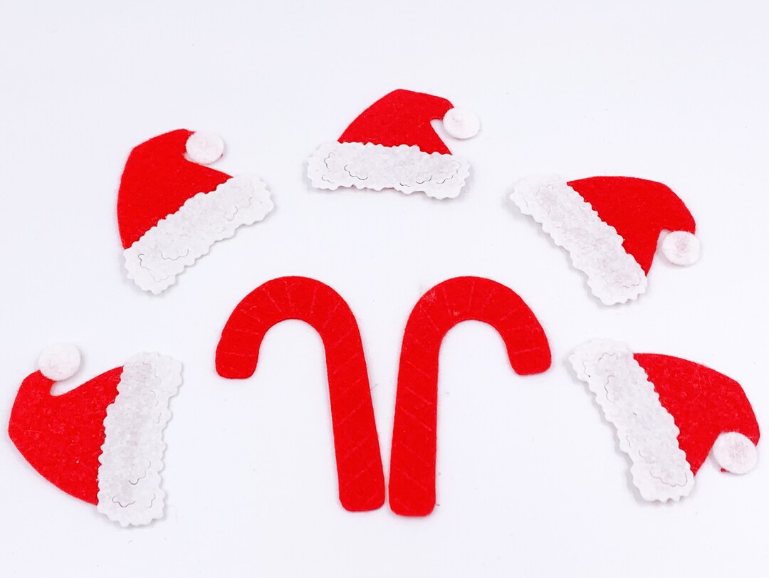 Felt Santa Hats Die Cut Shapes Felt Christmas Father - Etsy
