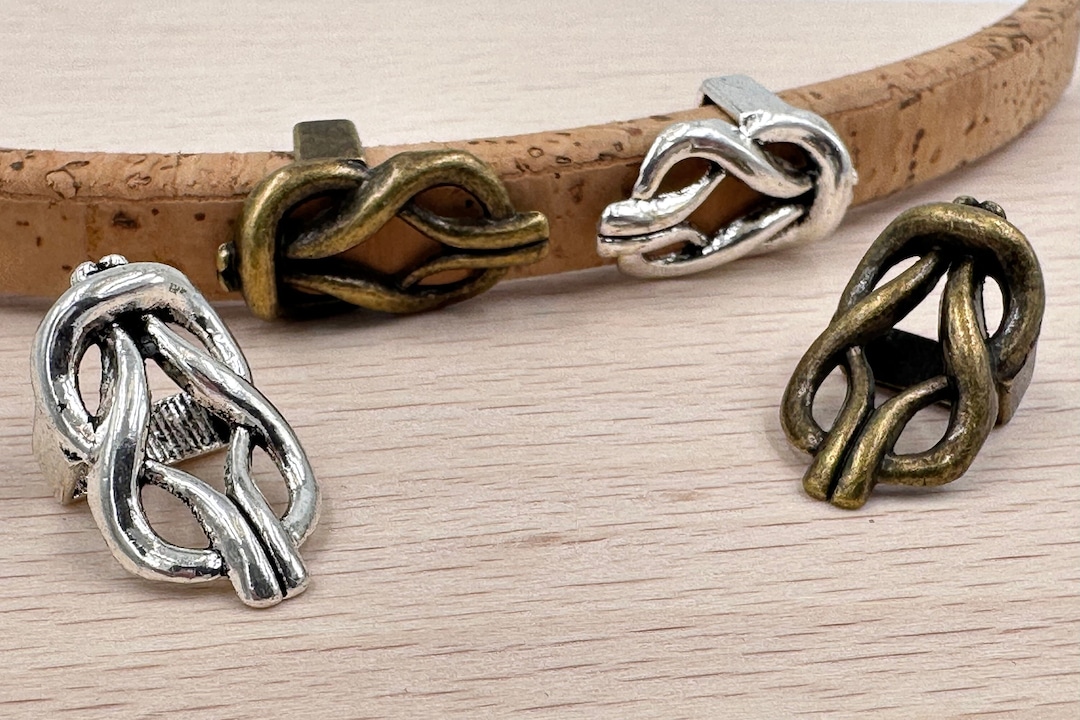 Antique Silver Bronze Slider for Leather/ Cork 10x5mm, Spacer Charms ...