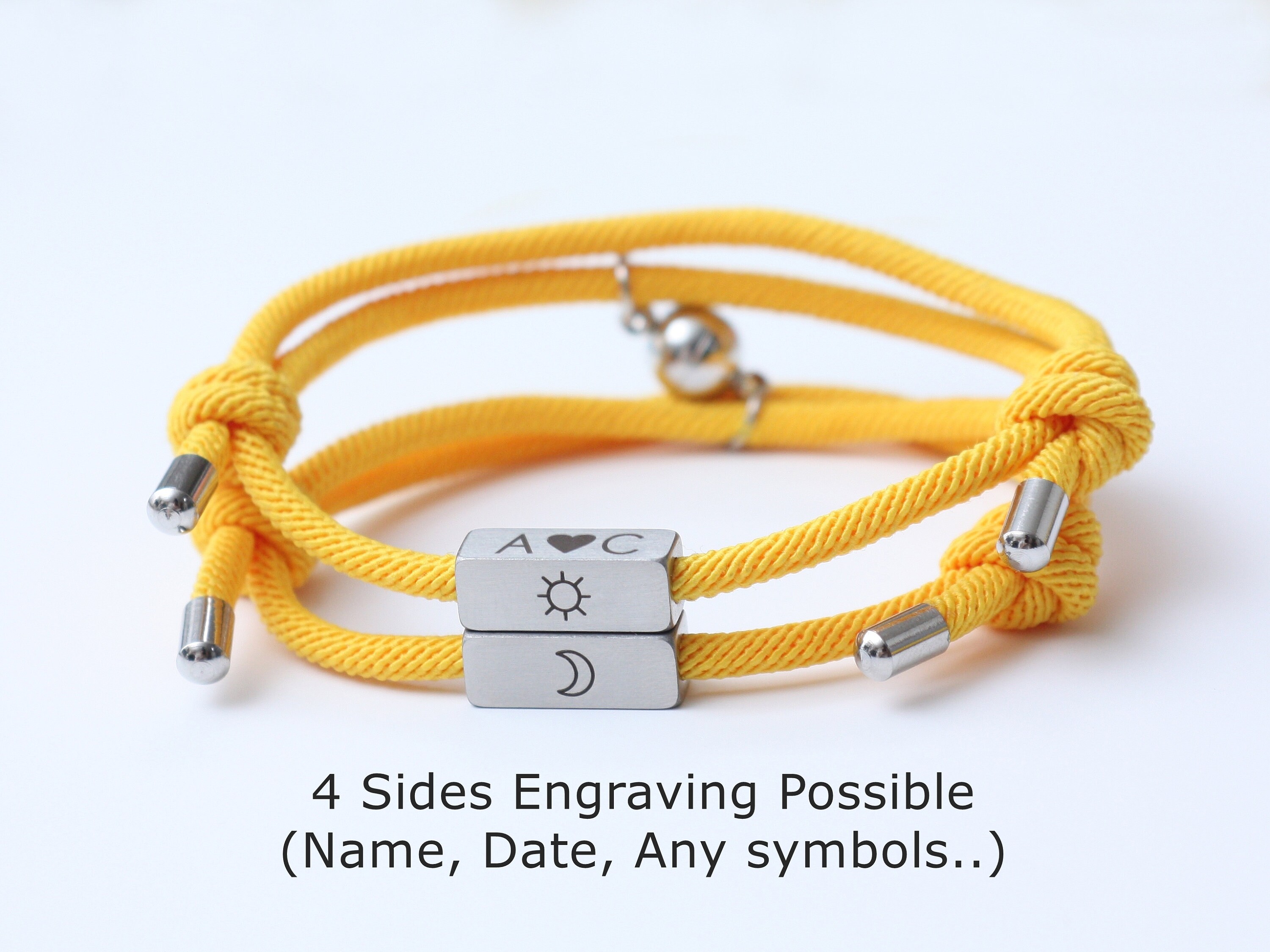 1 Pair Personalized Couple Bracelets Custom Men Bracelet - Etsy