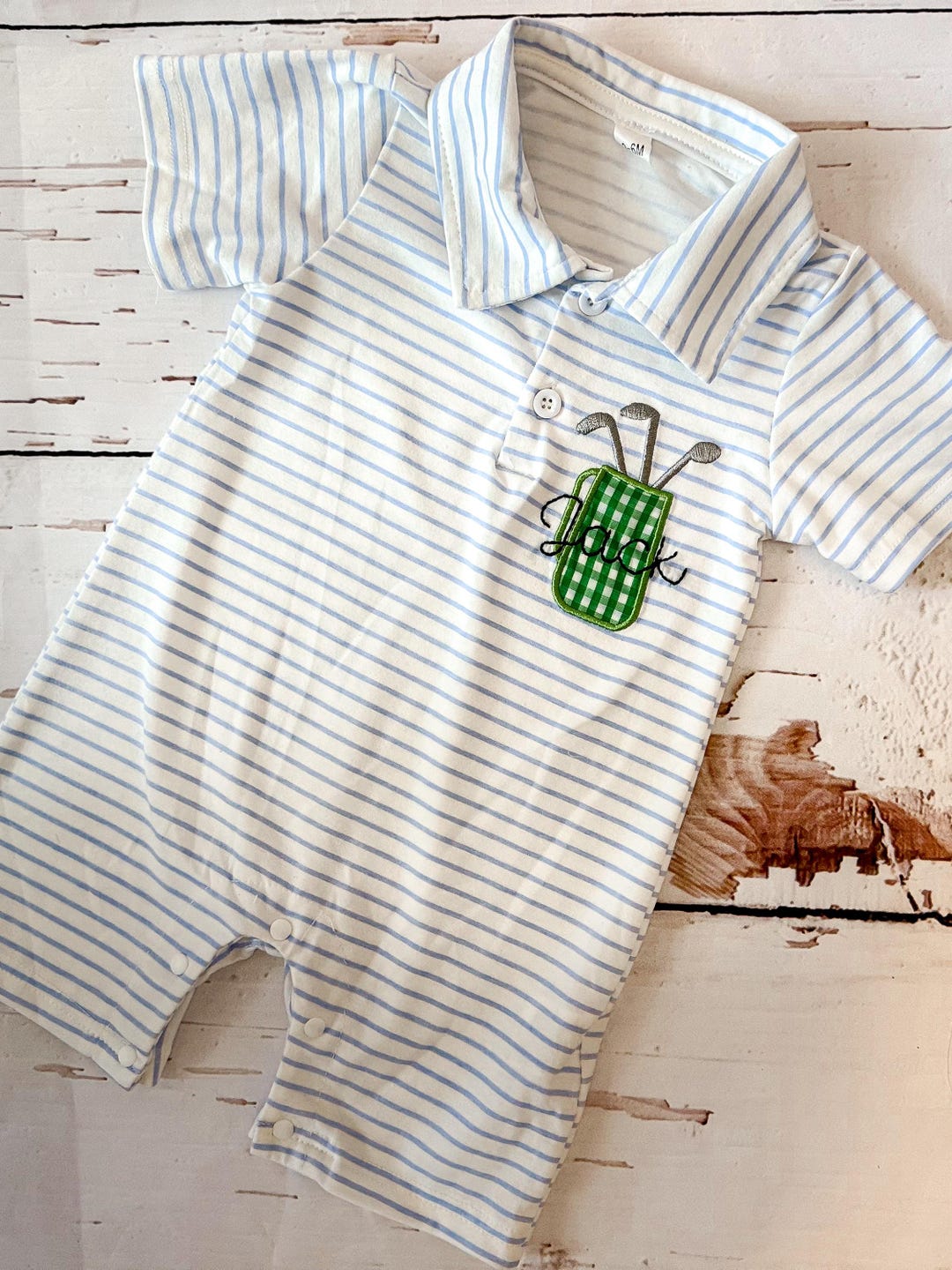 Custom Hand Embroidered Baby Golf Romper - Perfect for Daddy or Mommy’s ...
