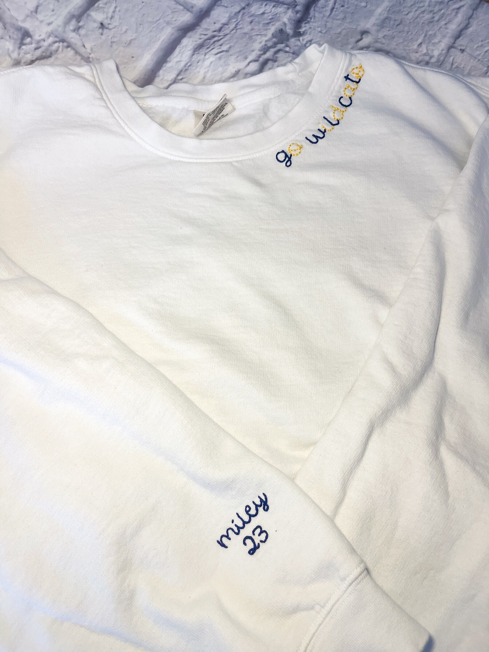 Custom Hand-embroidered Sports Team Sweatshirt – Personalized Name ...