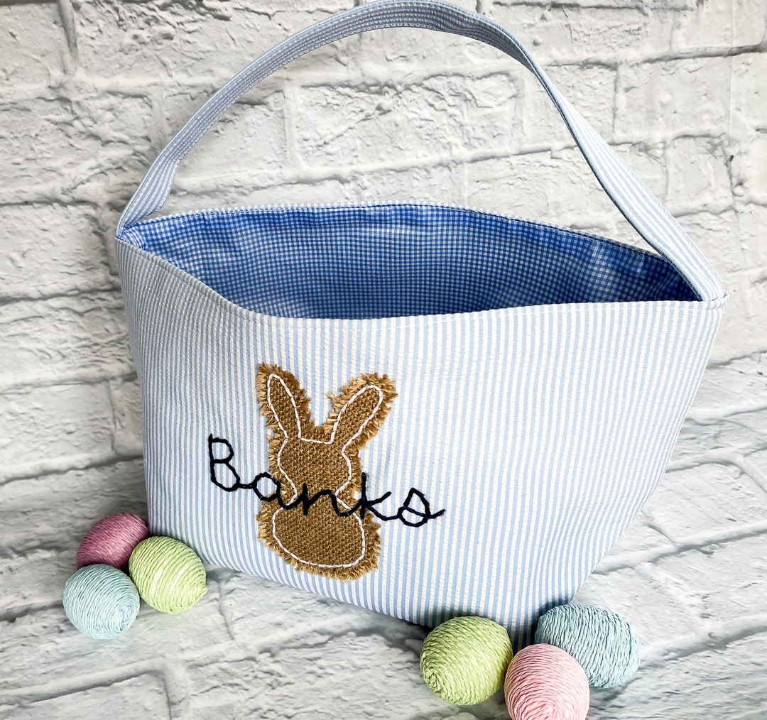 Custom Hand Embroidered Easter Baskets - Etsy
