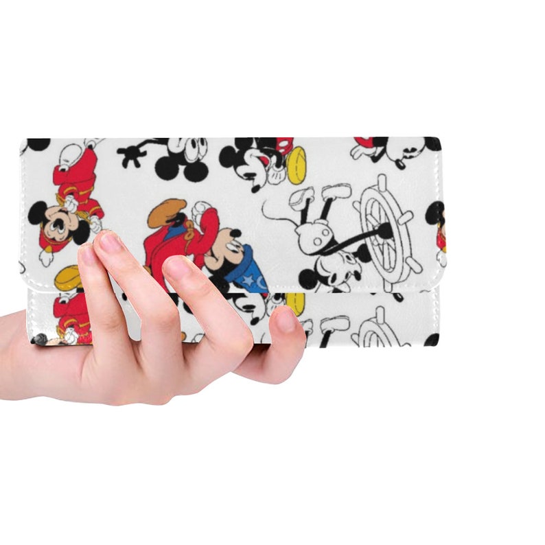Mickey Mouse Tri-fold Wallet Mickey Mouse Wallet Mickey - Etsy