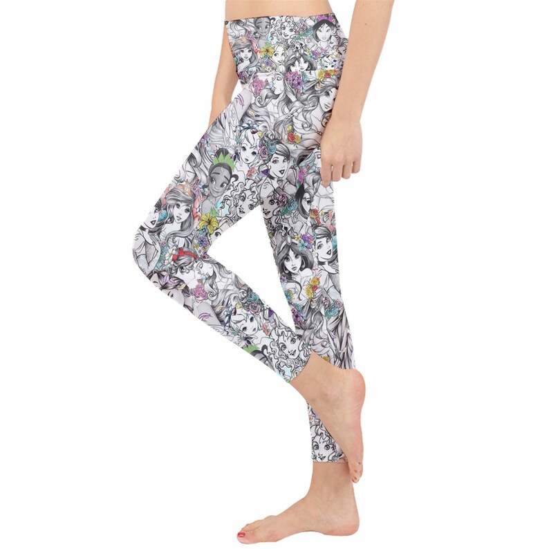 Princess Leggings Disney Leggings Princess Yoga Pants | Etsy
