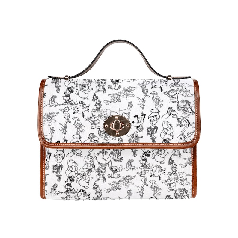 Disney Sketch Canvas Crossbody Purse | Disney Characters Purse ...