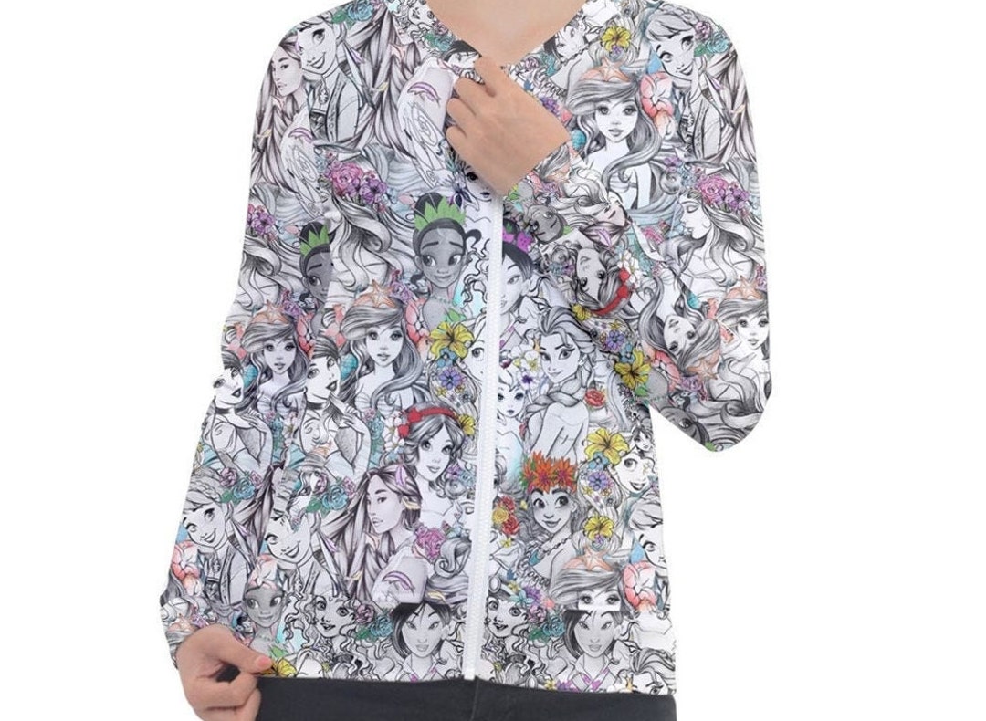 Disney Princess Jacket | Disney Princess Zip-up Jacket | Nurse Jacket ...