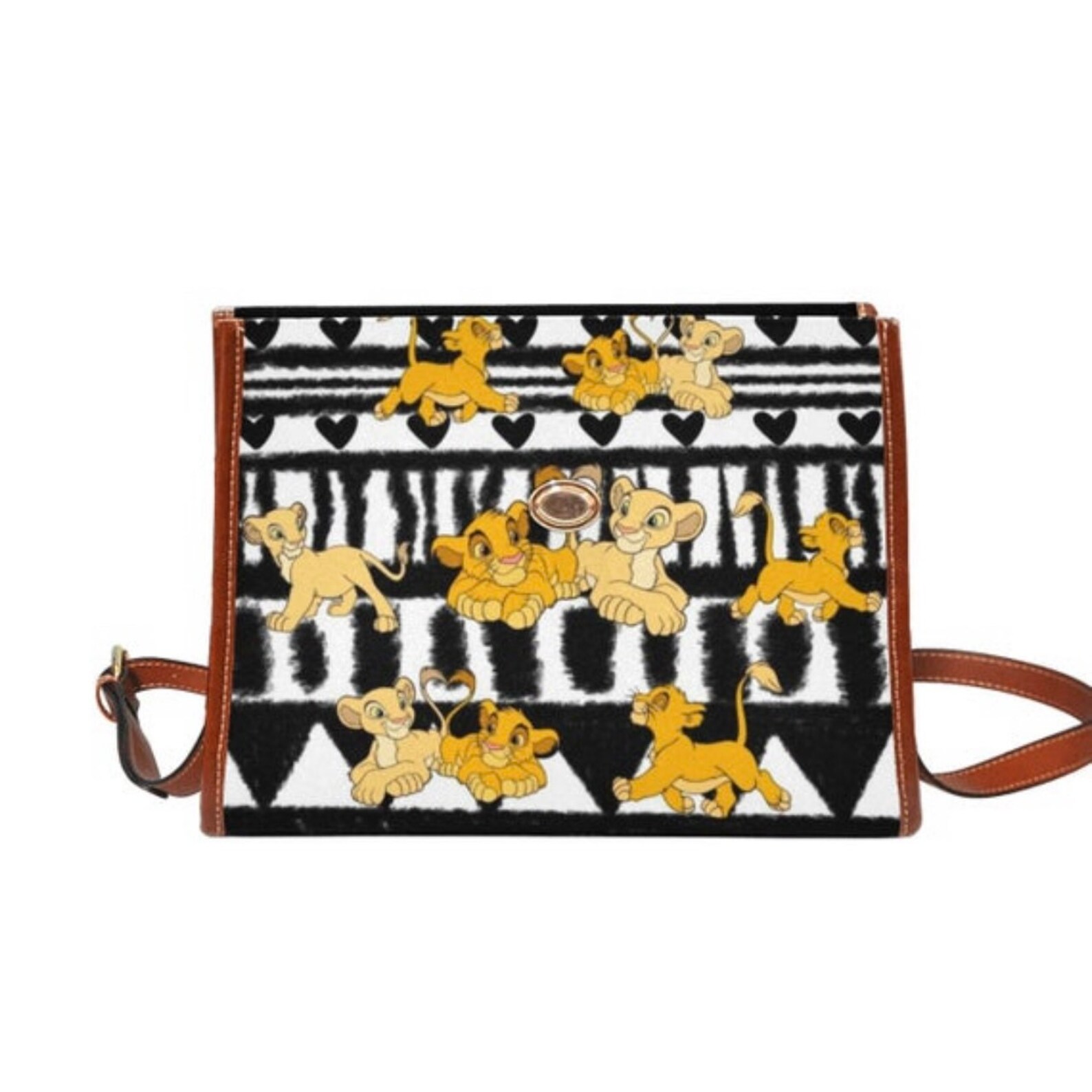 Simba and Nala Canvas Crossbody Purse Lion King Purse Lion | Etsy