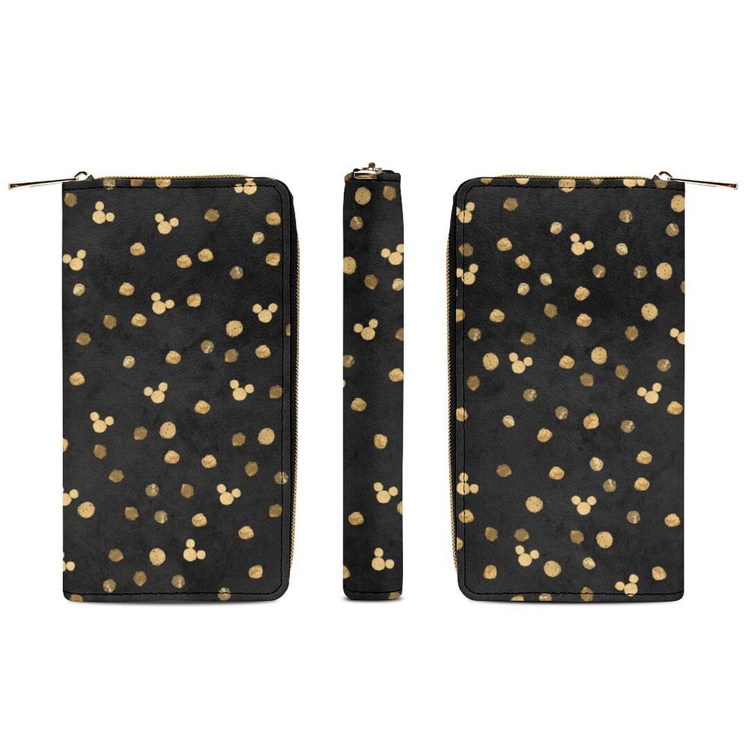 Golden Metallic Mickey Wallet | Mickey Mouse Zipper Wallet | Mickey ...