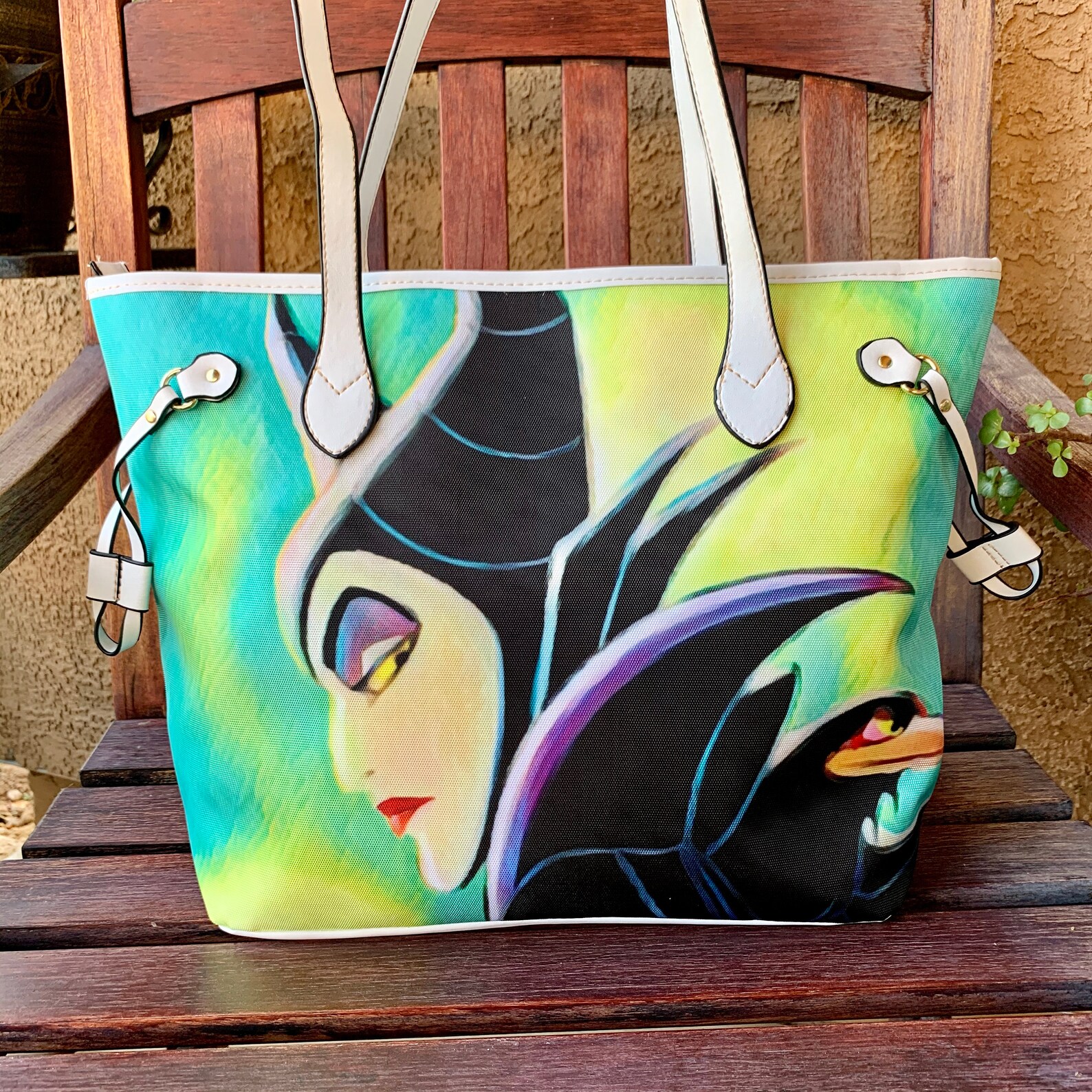 Maleficent Canvas Tote Purse | Maleficent Tote Bag | Maleficent Purse ...