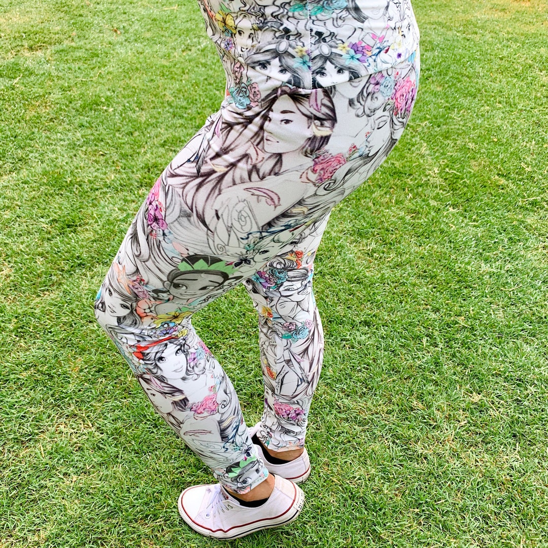 Princess Leggings Disney Leggings Princess Yoga Pants Disney Yoga Pants ...