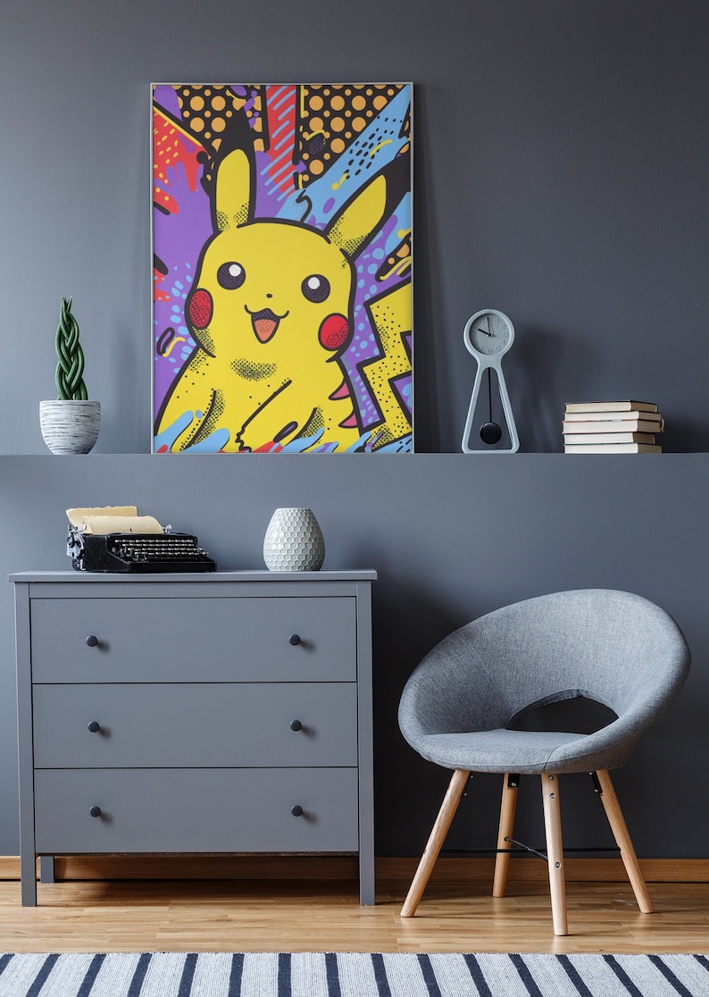 Pokémon Poster, Pikachu Printable Digital Print, Wall Art Gift for Kids ...