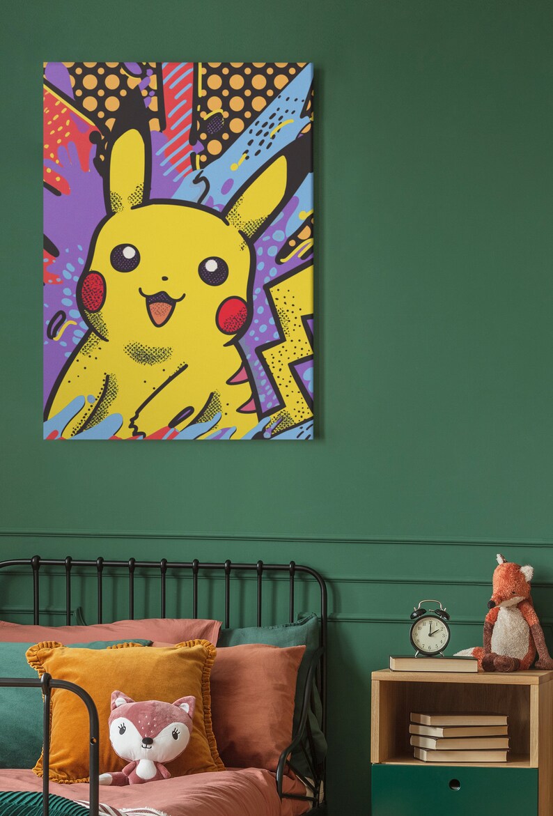 Pokémon Poster, Pikachu Printable Digital Print, Wall Art Gift for Kids ...