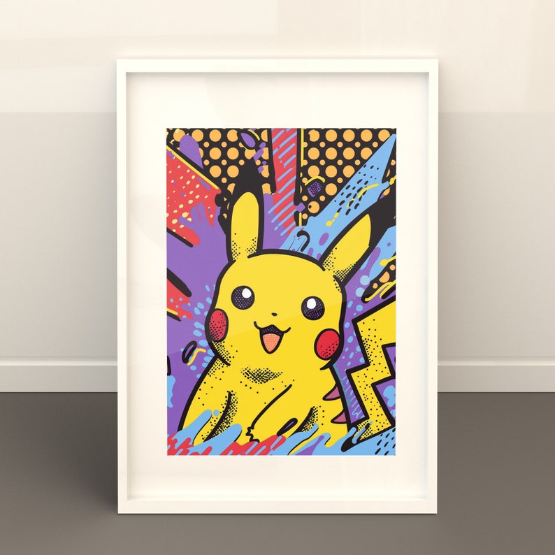 Pokémon Poster, Pikachu Printable Digital Print, Wall Art Gift for Kids ...