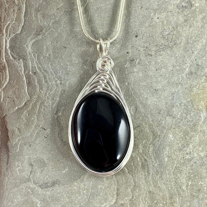 Obsidian Necklace - Etsy