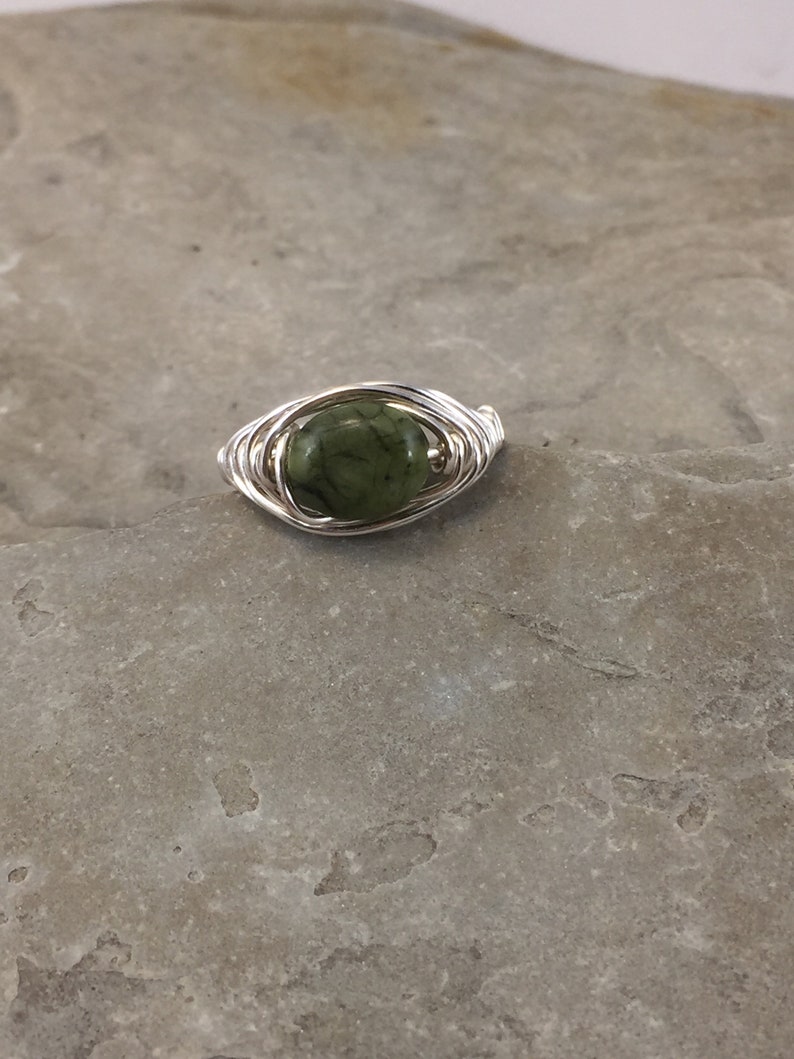 Irish Connemara Marble Ring, Celtic Ring Silver, Green Ireland Stone ...