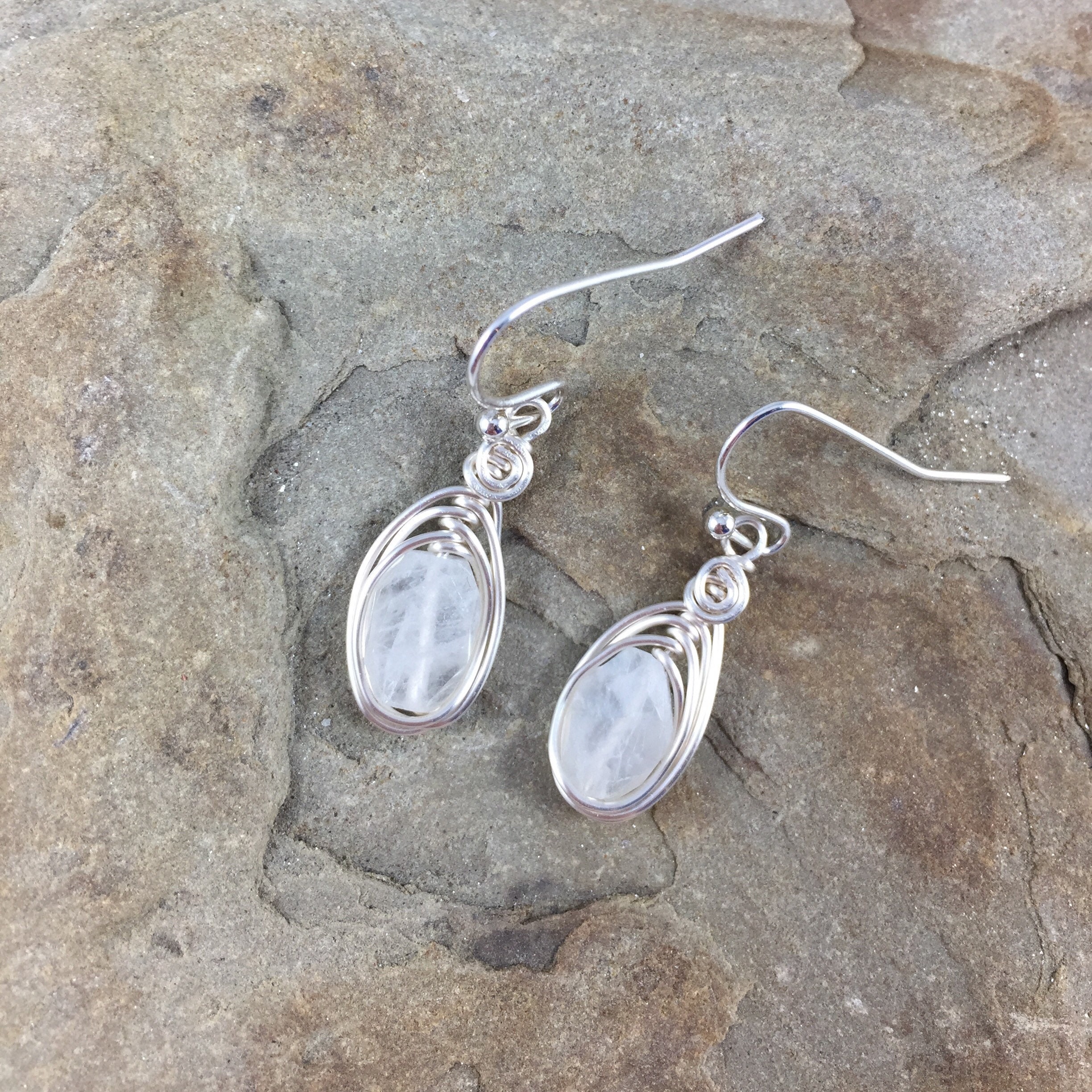 Rainbow Moonstone Earrings Moonstone Drop Earrings June | Etsy