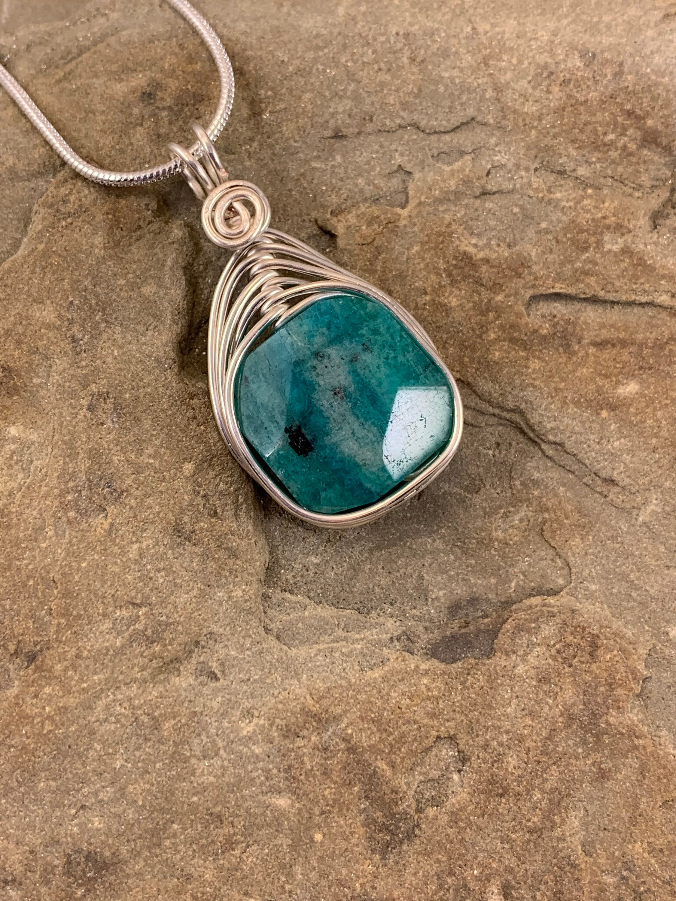 Russian Amazonite Necklace for Women, Natural Amazonite Pendant With ...